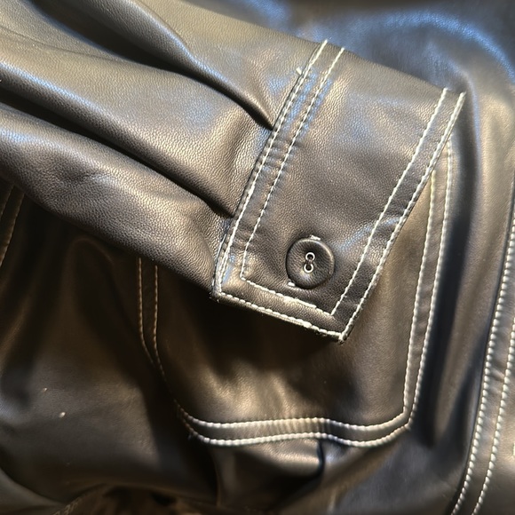 emory park | Dresses | It Has Pockets Emory Park Pu Leather Dress A Modern Version Of A Shirt ...